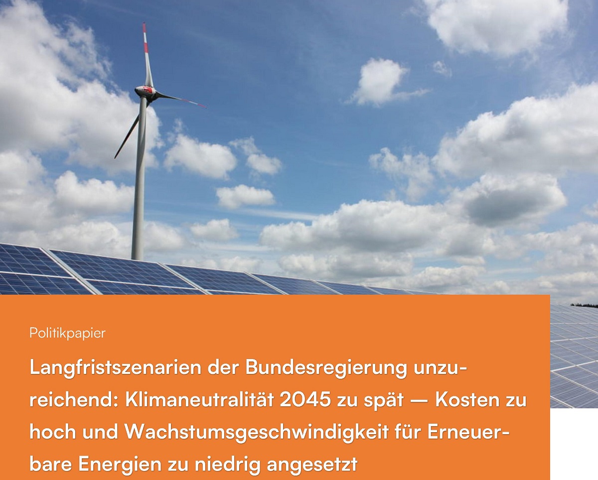 Langfristszenarien der Bundesregierung unzureichend - Solarserver