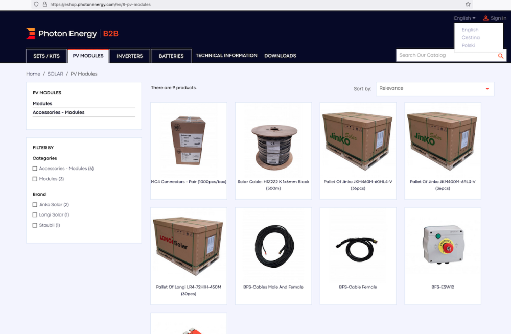 Photon Energy Group startet Online-Shop für Photovoltaik-Komponenten - Solarserver